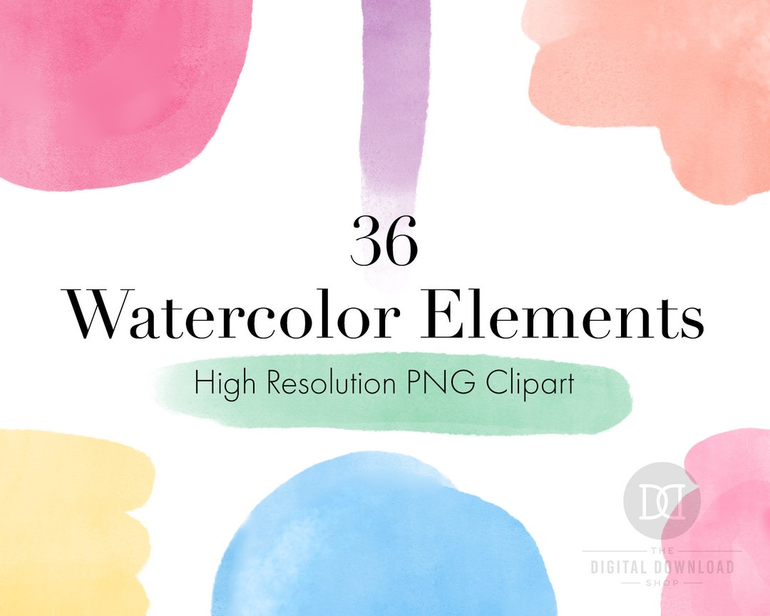 Watercolor Clipart, Watercolor Elements Clipart, Watercolor Shapes ...
