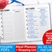 Meal Planner Printable, Bullet Journal Menu Planner, Shopping List ...