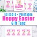 Hoppy Easter Tags Printable, Easter Tags Editable, Easter Bunny Tag ...
