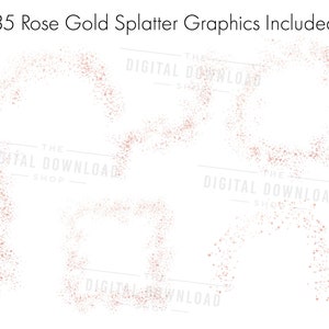 Rose Gold Splatters Clipart, Rose Gold Digital Paint Splatter Overlays ...