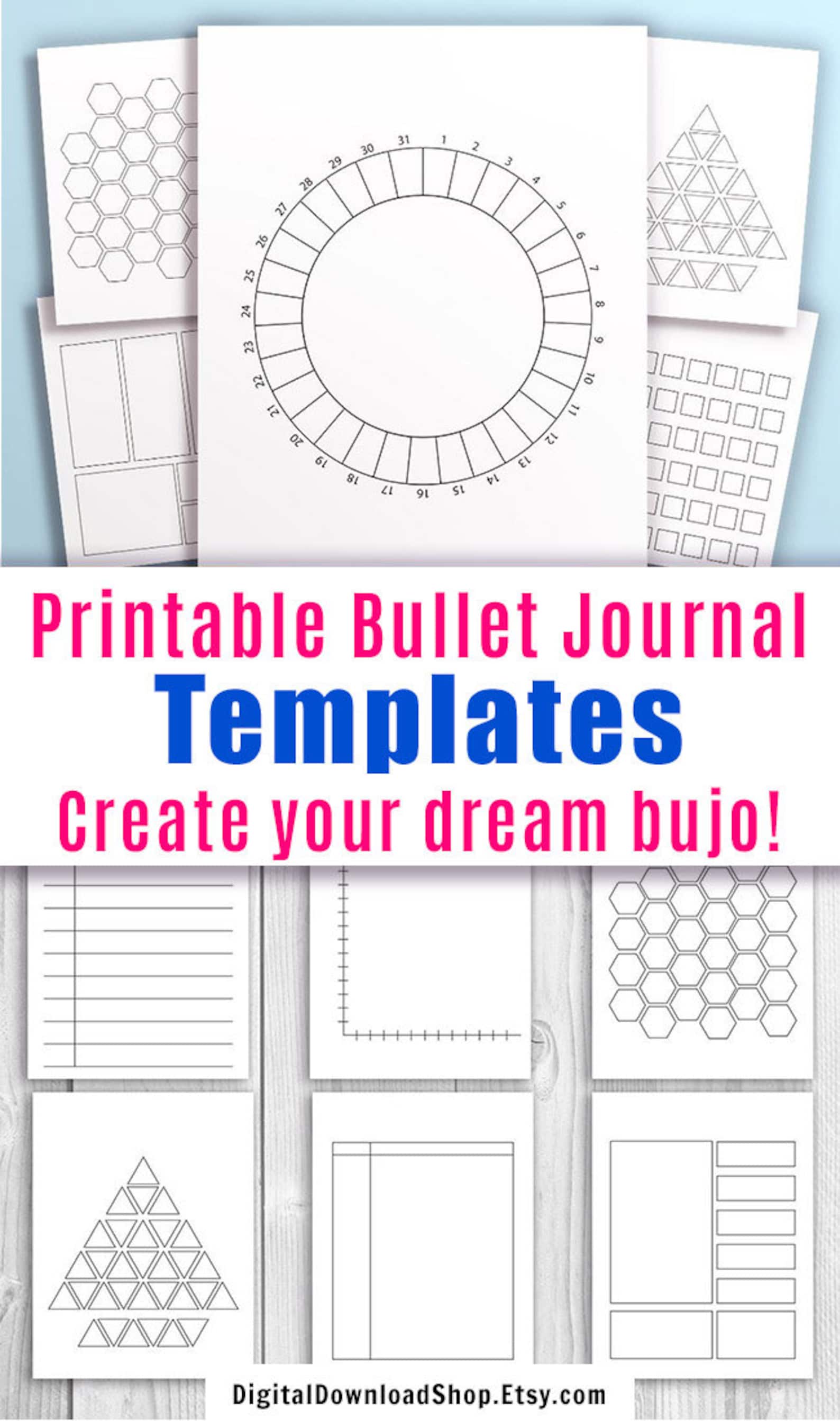 20 Bullet Journal Template Printables Bullet Journal - Etsy