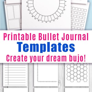 20 Bujo Journal Template Printables, Bullet Journal Printables, Bujo ...
