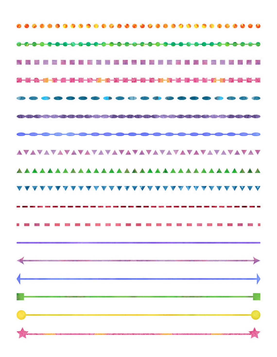 18 Watercolor Simple Line Dividers Clipart, Watercolor Clipart, Text ...