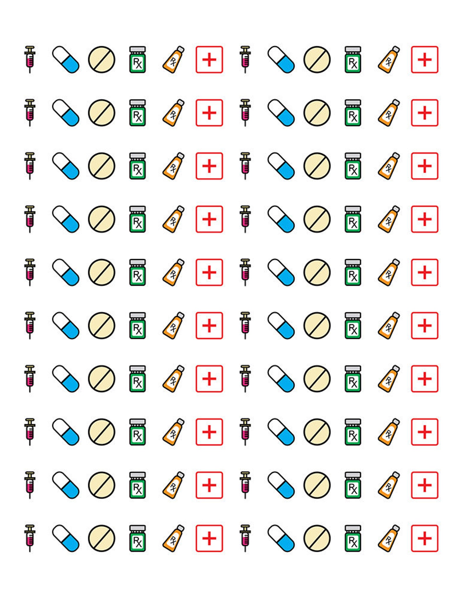 Medicine Reminder Stickers, Bullet Journal Stickers Printable Planner ...