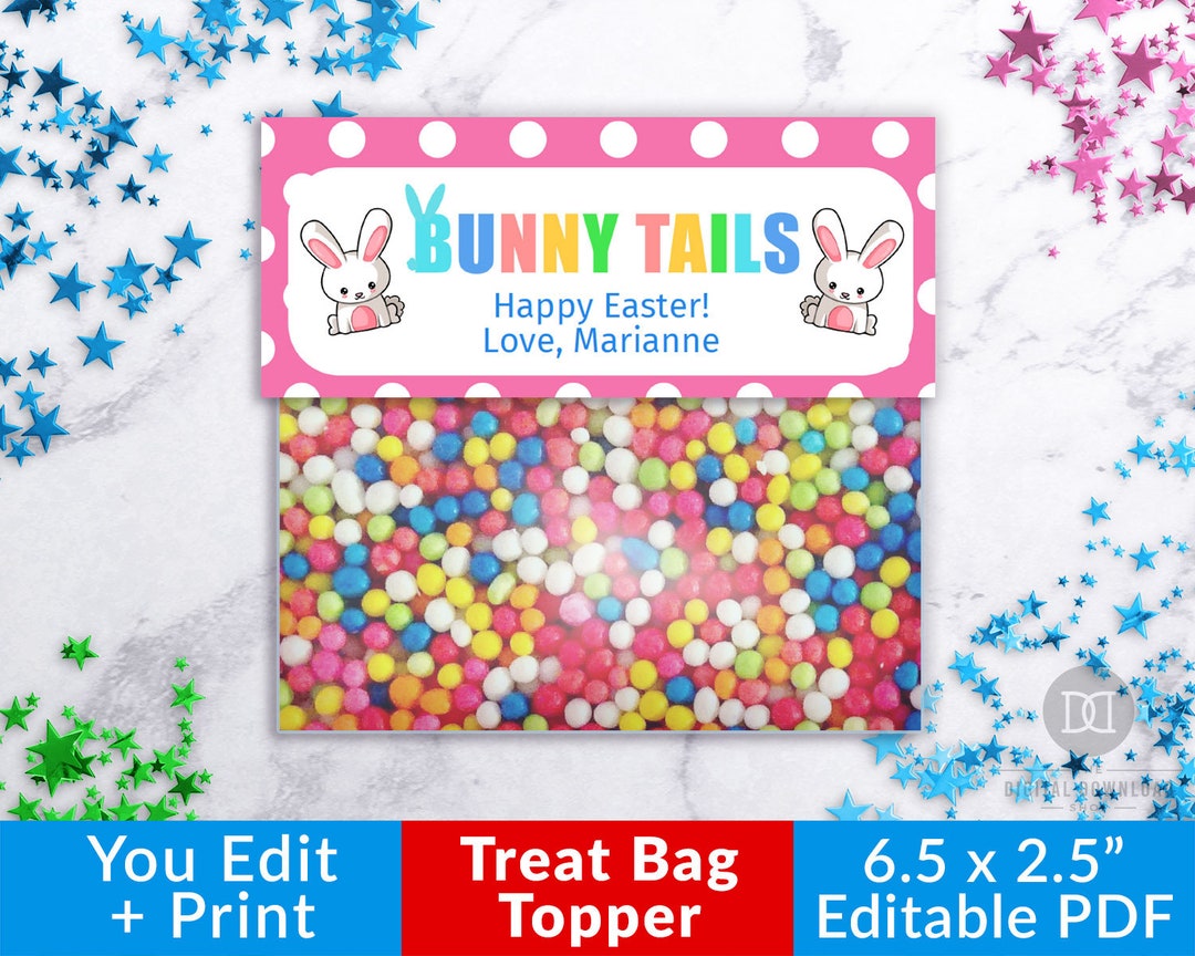 Bunny Tails Treat Bag Topper- Cute Easter Bunnies, Bunny Tails ...