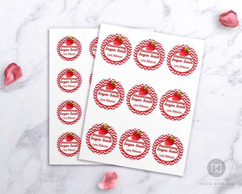 Sugar Scrub Labels Editable Strawberry Printable Mason Jar | Etsy