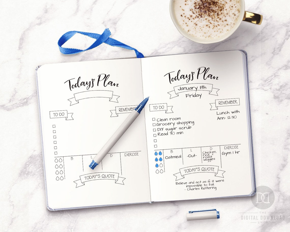 Daily Planner Printable, Bujo Journal Daily Log Printable, Bujo Daily ...
