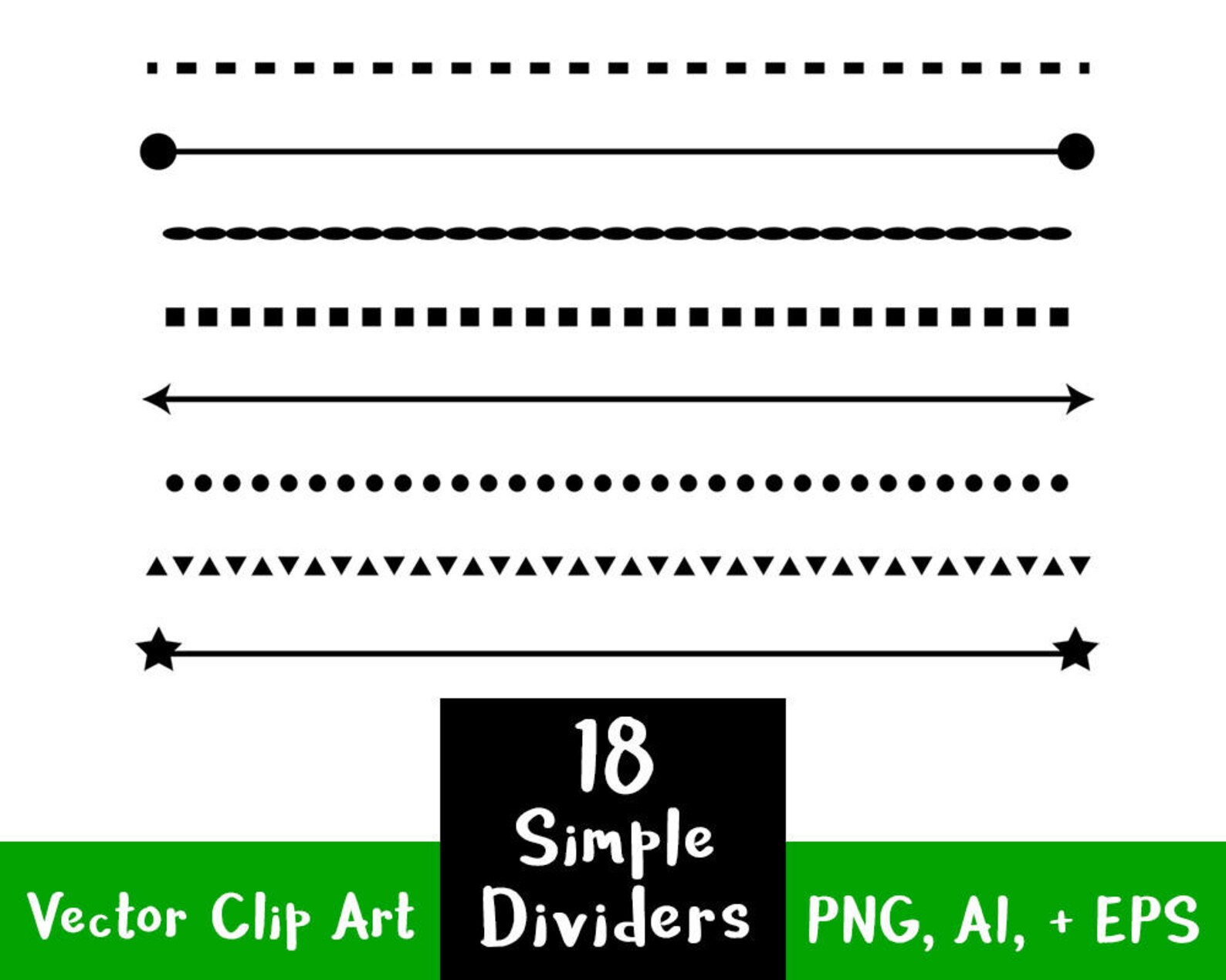 18 Simple Shape Line Dividers Clip Art Dividers Text Divider - Etsy Canada