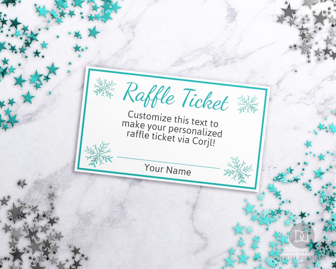 Winter Raffle Ticket Template Editable Holiday Printable - Etsy