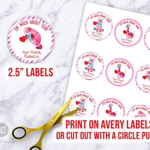 Valentines Day Labels Printable, Wild About You Valentines Stickers ...