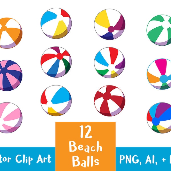 Beach Ball Clipart - Etsy