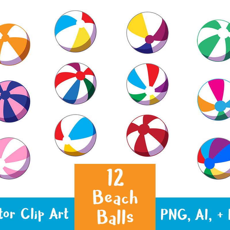 Beach Ball Clipart - Etsy