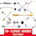 90 Arrows Clipart Mega Bundle, Tribal Arrow Clipart, Rustic Arrow ...