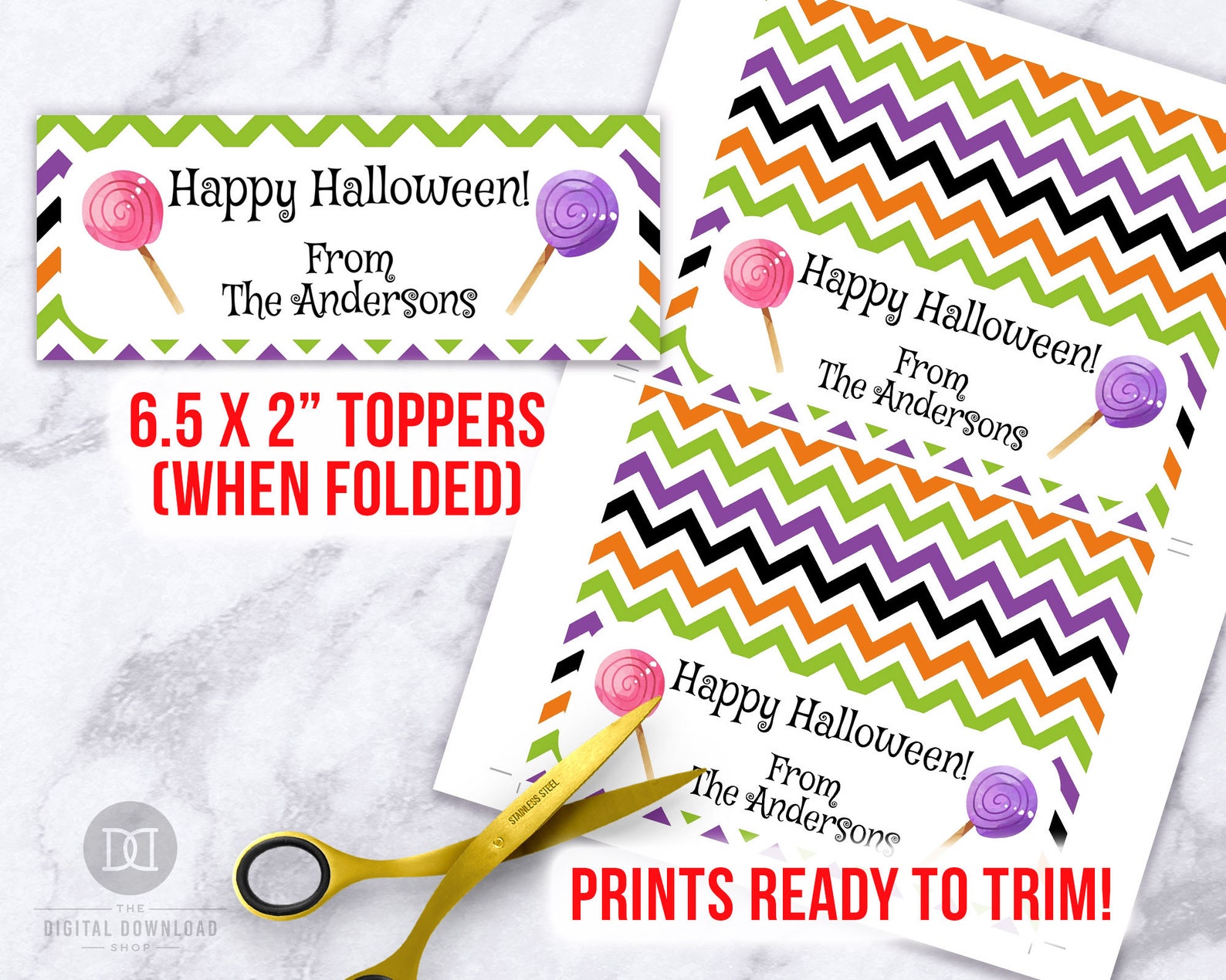 Halloween Treat Bag Topper Personalized Editable Treat Bag - Etsy