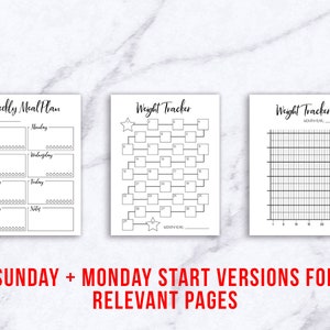 Bullet Journal Health and Fitness Planner Printable Bundle, Weight Loss ...