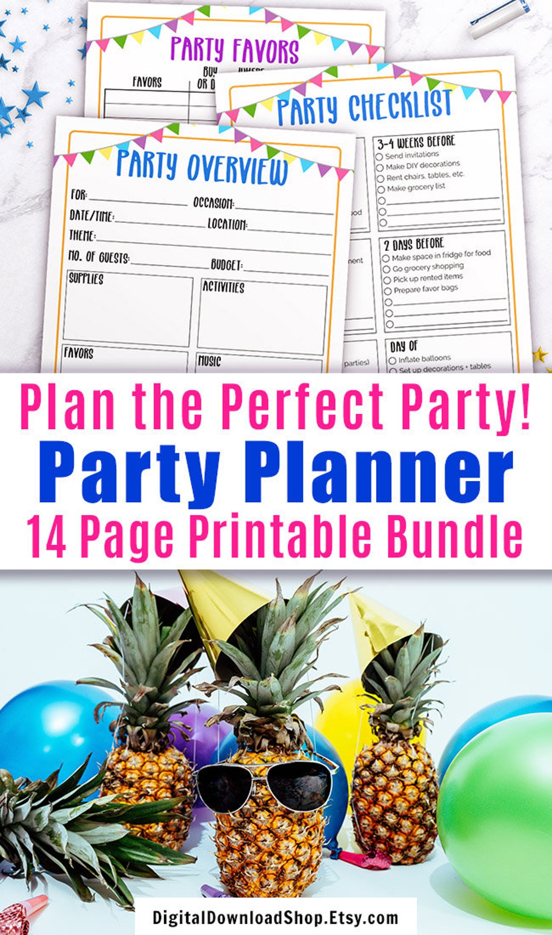 Party Planner Printable Bundle, Party Planning Template, Party ...
