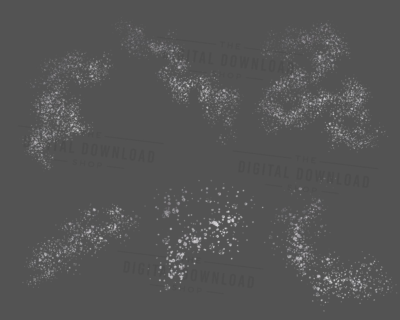 Silver Splatters Clipart Silver Digital Paint Splatter | Etsy