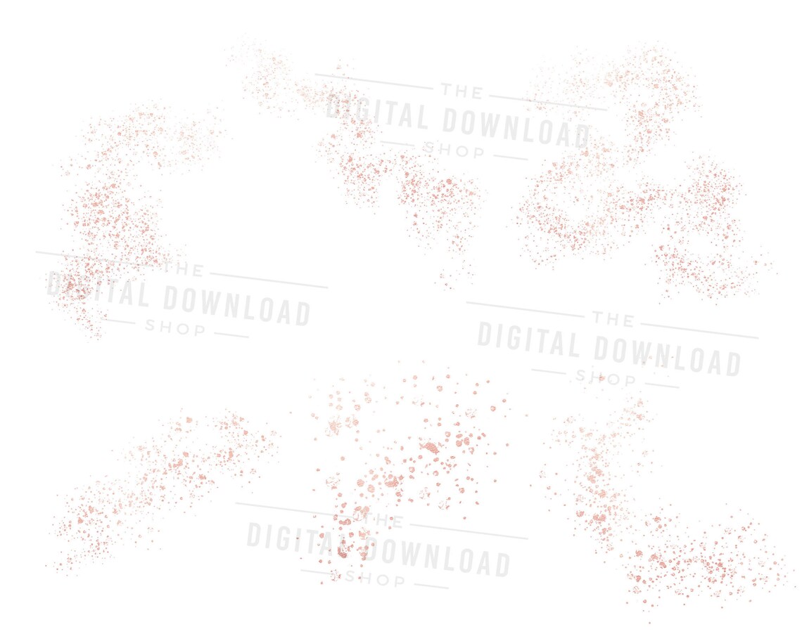 Rose Gold Splatters Clipart Rose Gold Digital Paint Splatter - Etsy