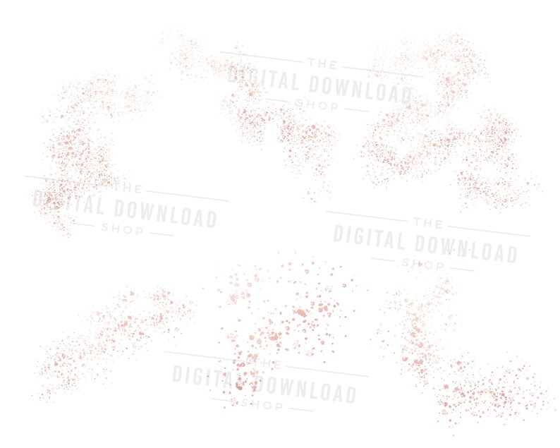Rose Gold Splatters Clipart Rose Gold Digital Paint Splatter - Etsy