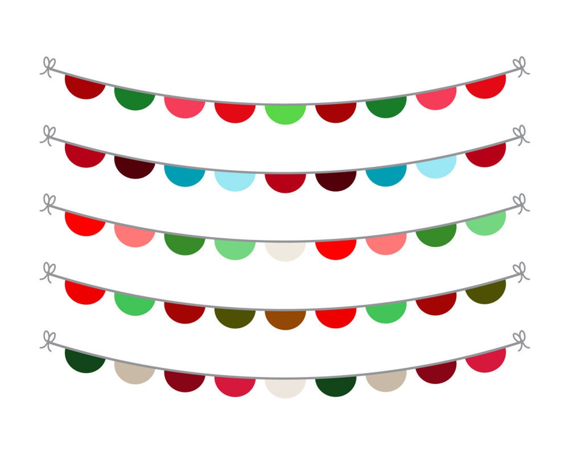 Christmas Bunting Clipart Christmas Clipart Holiday Bunting | Etsy