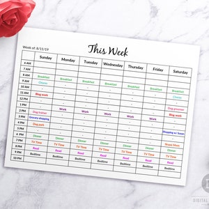 Editable Time Blocking Planner Printable, Weekly Planner Editable, Time ...