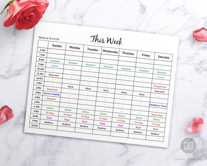 Editable Time Blocking Planner Printable, Weekly Planner Editable, Time ...
