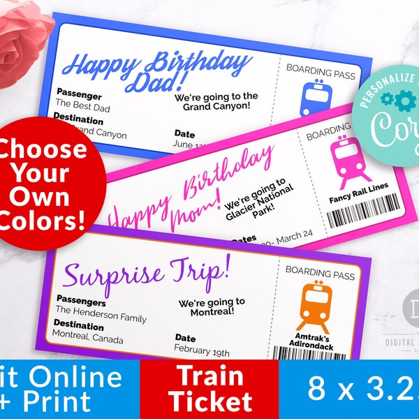 Train Ticket Template - Etsy