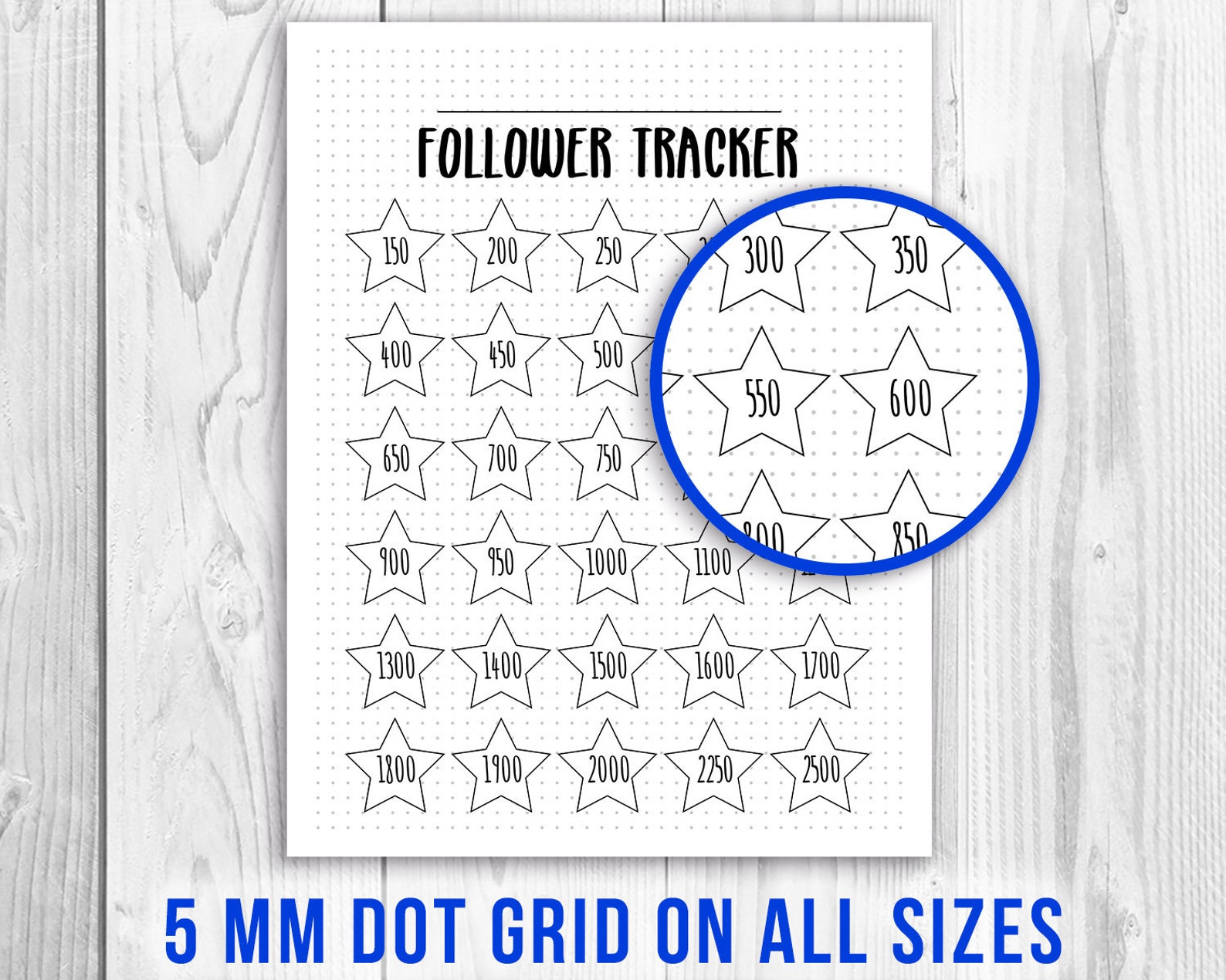 Bujo Journal Follower Growth Tracker Printable, Social Media Planner ...