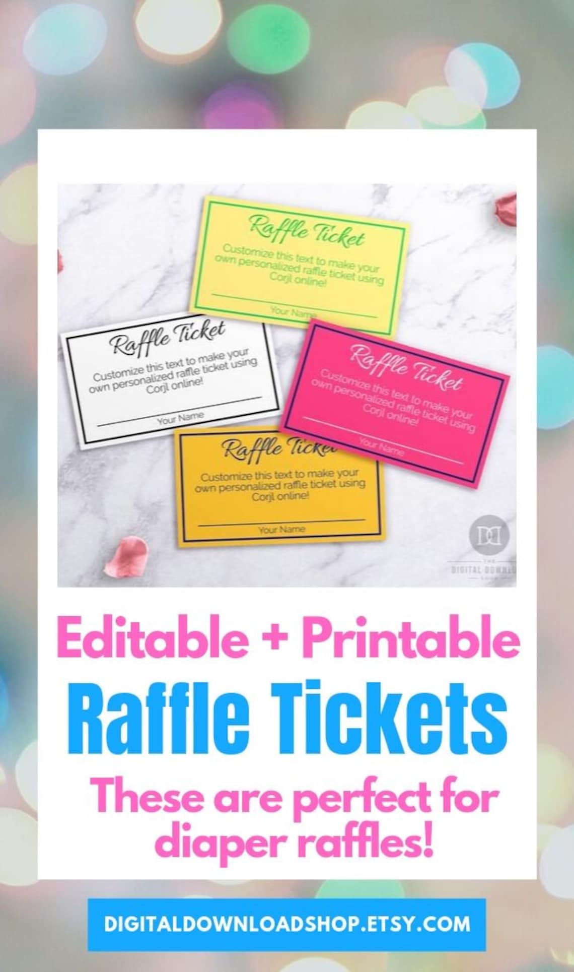 Raffle Ticket Editable Template Choose Your Own Colors - Etsy Australia