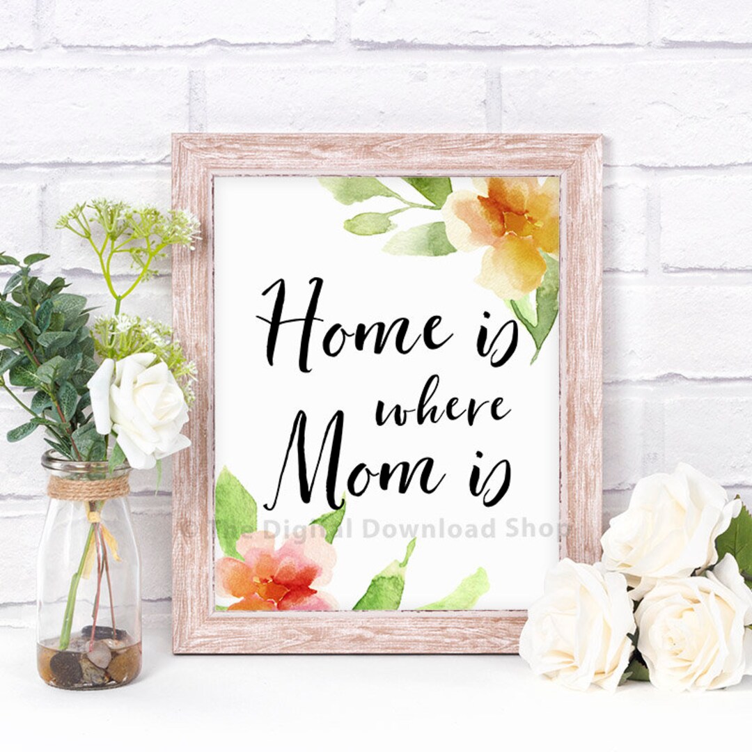 Home is Where Mom is Printable, Mother's Day Printable, My Mom is Sign ...