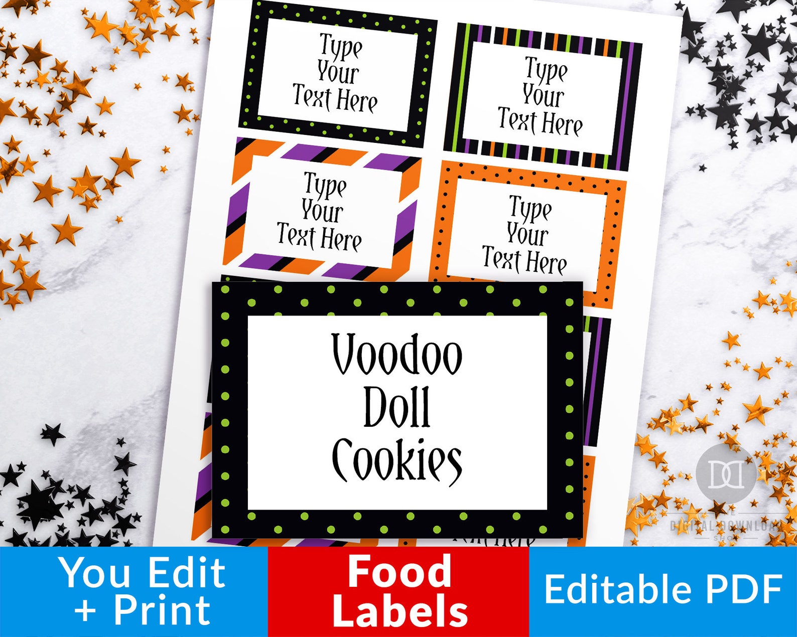 Halloween Food Labels Printable Halloween Editable Food Tags - Etsy