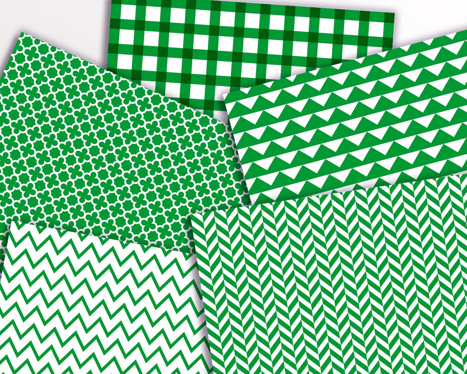 Green and White Digital Papers, Green Digital Papers, Green Scrapbook ...