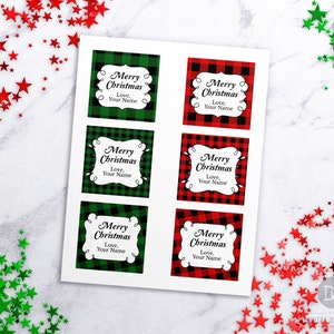 Buffalo Check Editable Christmas Tags- Square, Red Buffalo Plaid ...