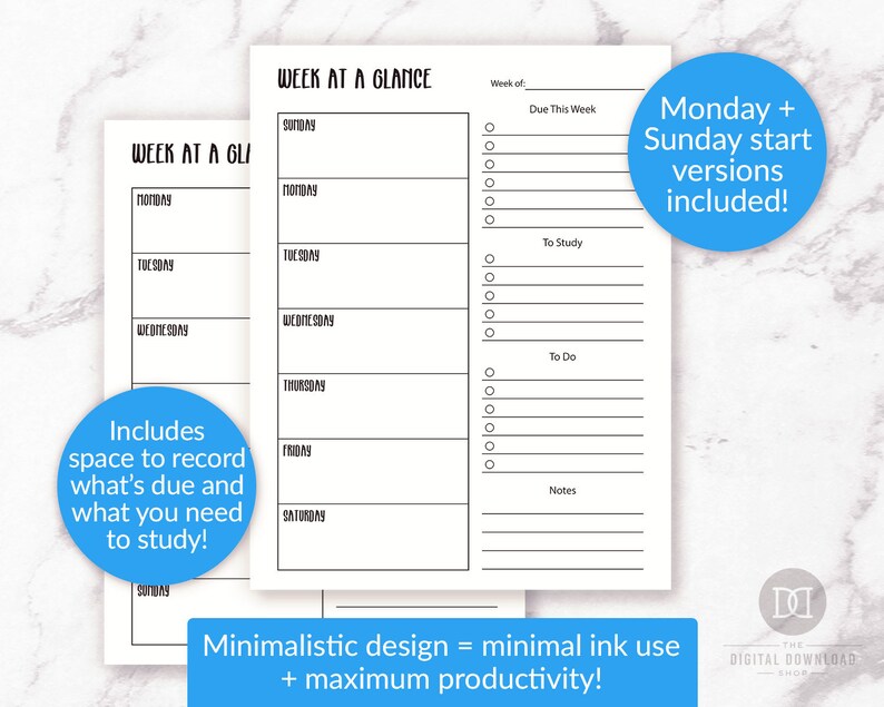 Academic Weekly Planner Printable, Bujo Journal Weekly Planner ...