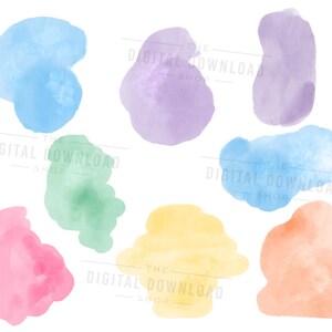 Watercolor Clipart, Watercolor Elements Clipart, Watercolor Shapes ...