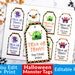 Halloween Tags Printable, Monster Halloween Tags Editable, Trick or ...