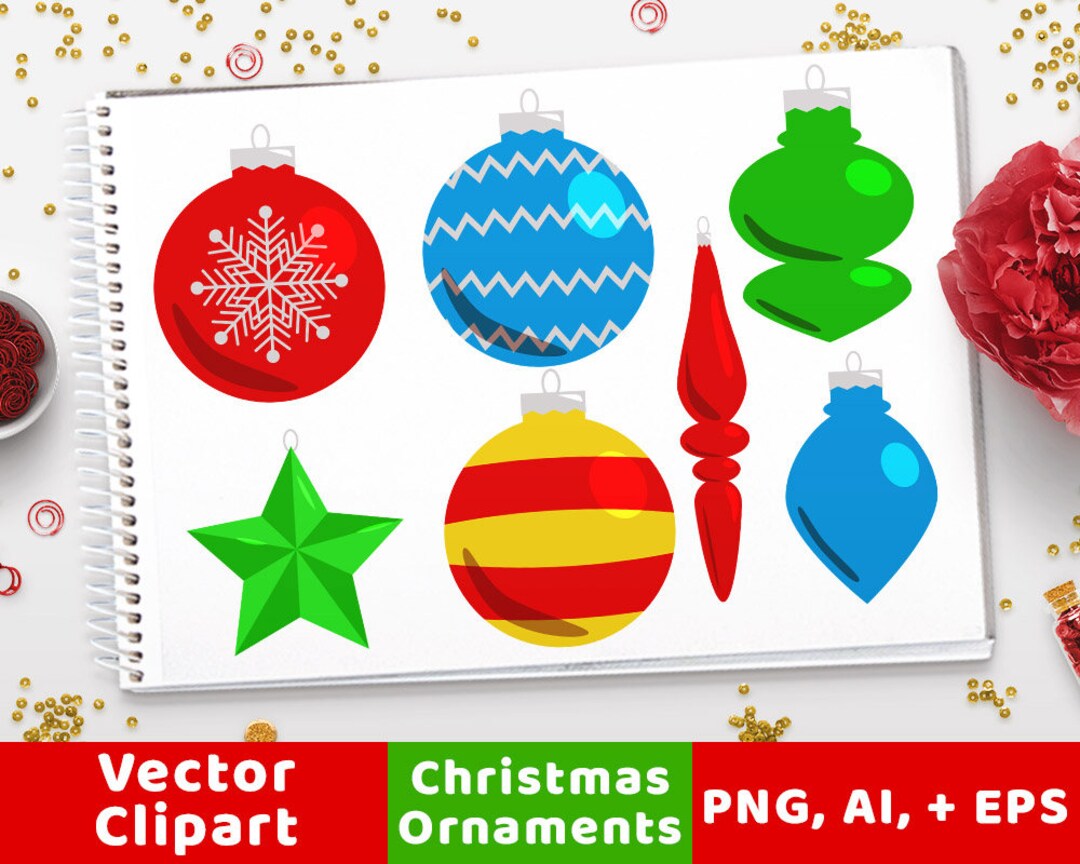 40 Christmas Ornaments Clipart, Holiday Clipart, Christmas Balls ...