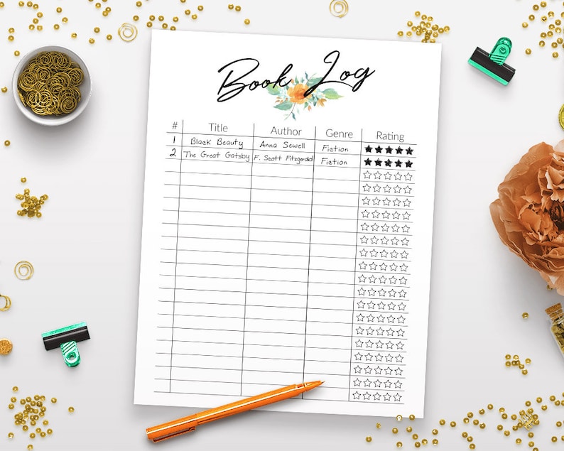 Reading Tracker Printable Book Log Printable Book Tracker | Etsy