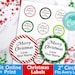 Christmas Labels Editable Round, Printable Christmas Tags, Personalized ...