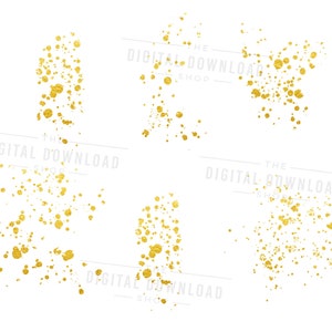 Gold Splatters Clipart, Gold Digital Paint Splatter Overlays, Gold ...
