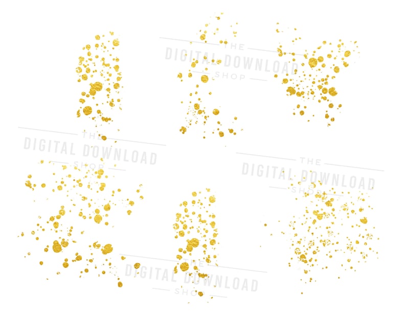 Gold Splatters Clipart Gold Digital Paint Splatter Overlays | Etsy