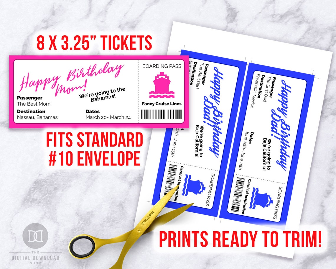 Cruise Ship Ticket Template Printable Editable Boarding Pass | Etsy