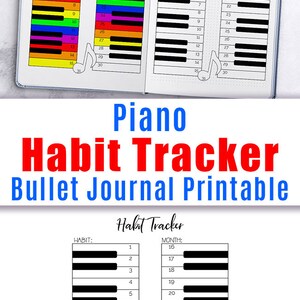 Piano Habit Tracker Printable, Piano Practice Tracker, Music Habit ...