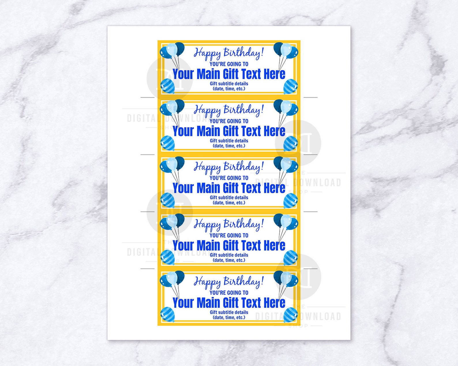 Birthday Event Tickets Template Printable Editable Event | Etsy