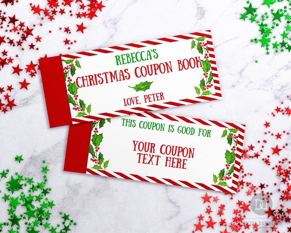 Christmas Coupon Book Editable Printable Reward Coupons for | Etsy