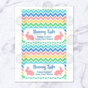Bunny Tails Bag Topper Printable, Editable Easter Treat Bag Topper ...