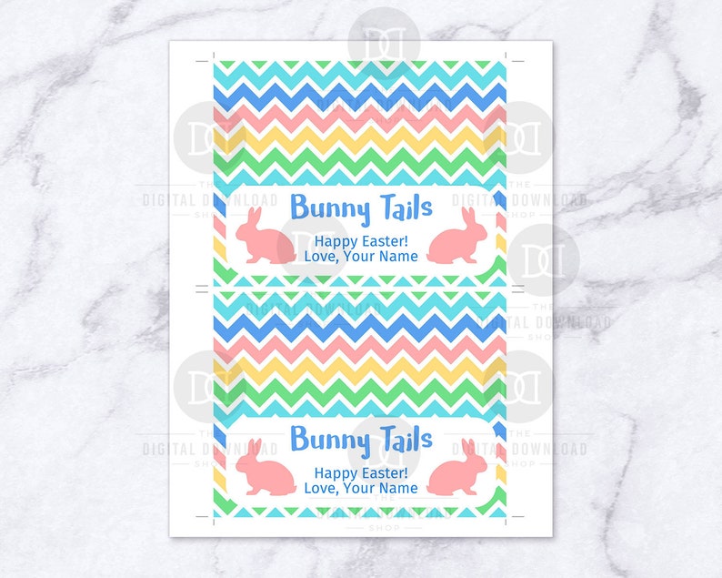 Bunny Tails Bag Topper Printable Editable Easter Treat Bag - Etsy