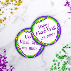 Mardi Gras Labels Editable Template, Printable Mardi Gras Stickers ...