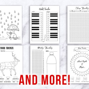 Bujo Journal Tracker Template Printable Bundle, Habit Tracker, Mood ...