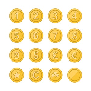 Gold Coin Clipart, Game Coins Clipart, Star Coins, Shamrock Coins ...